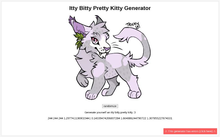 Itty Bitty Pretty Kitty Generator