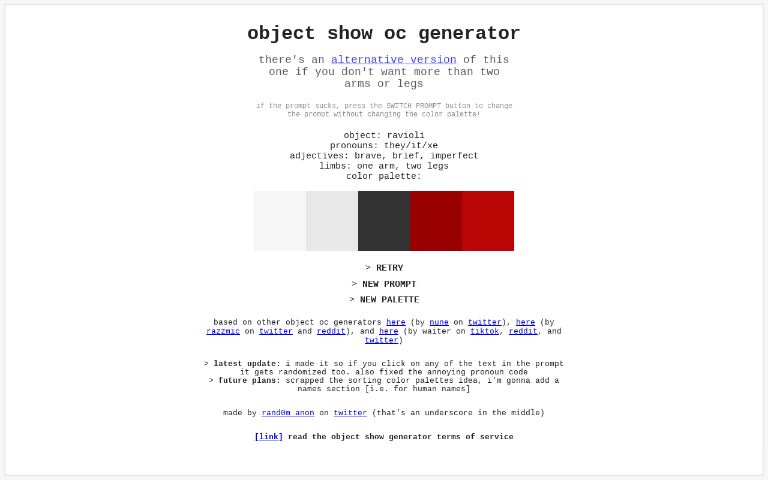object show oc generator