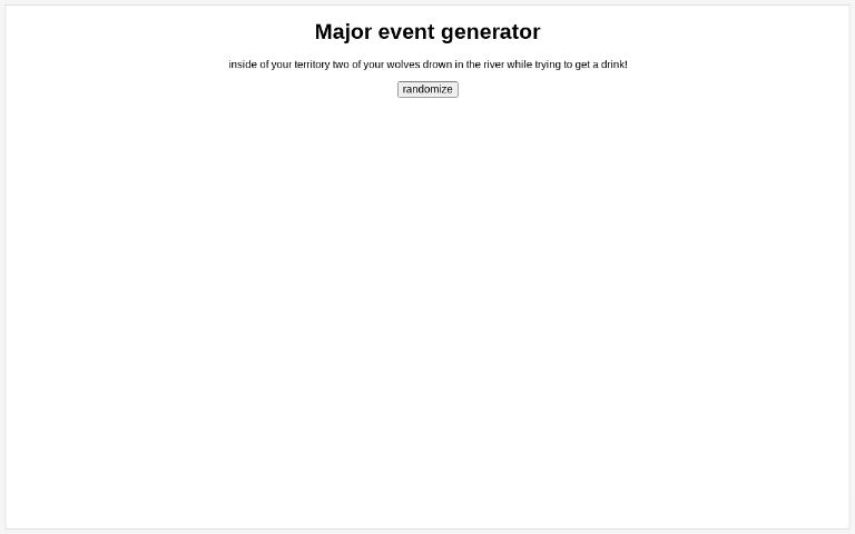 Major event generator