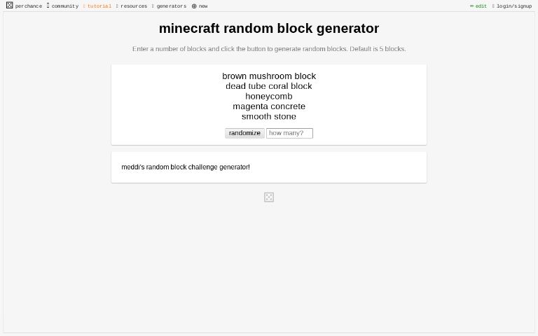 minecraft random block generator