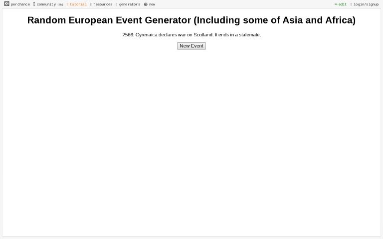 Random European Event Generator (Including some of Asia and Africa)