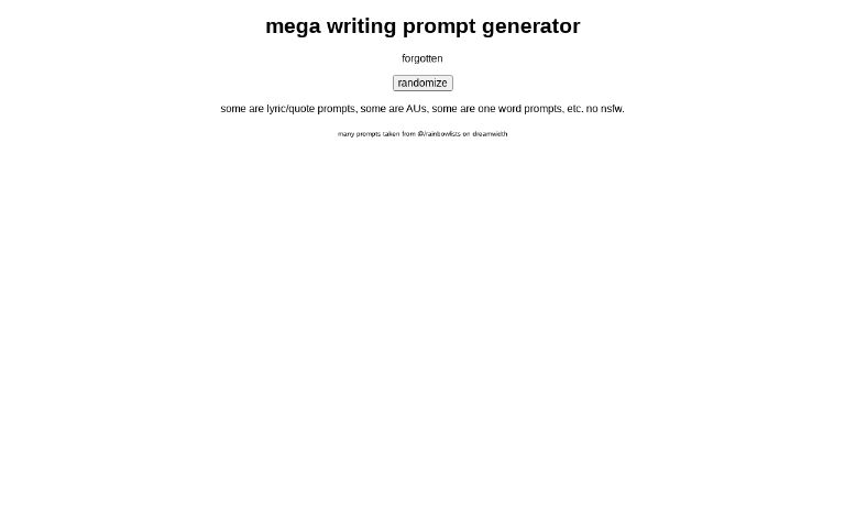 mega writing prompt generator