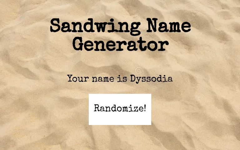 Sandwing Name Generator