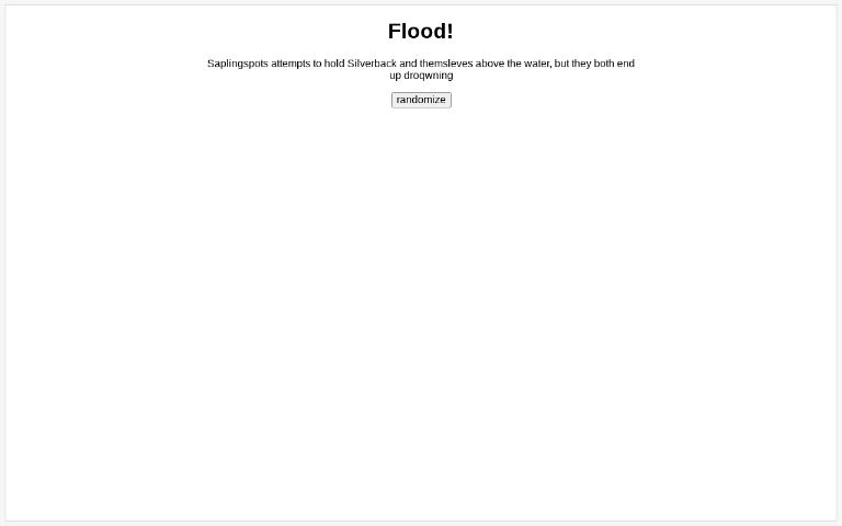 Flood! ― Perchance Generator
