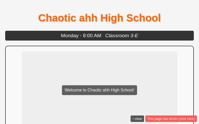 Chaotic ahh High School ― Perchance Generator
