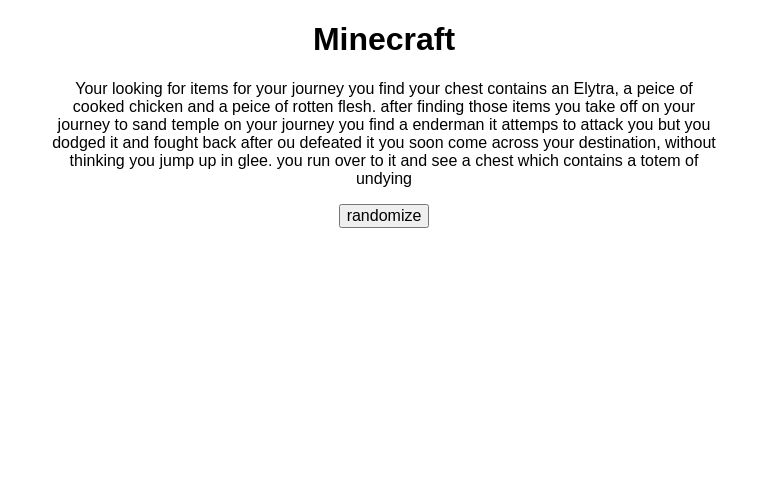 Minecraft ― Perchance Generator
