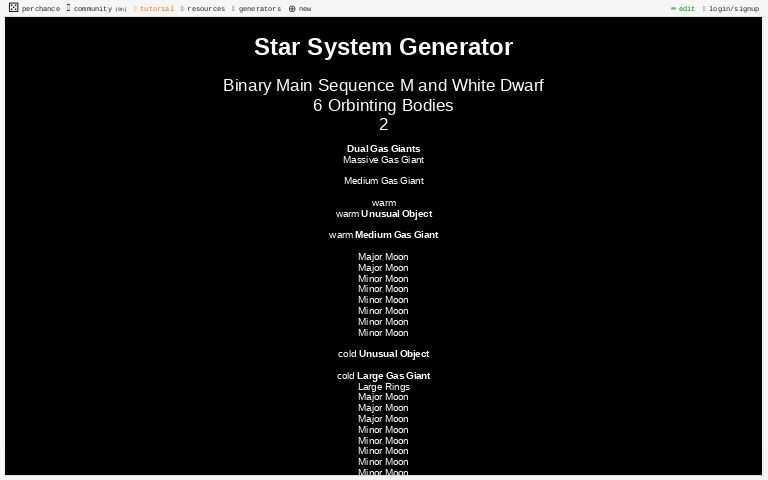Star System Generator