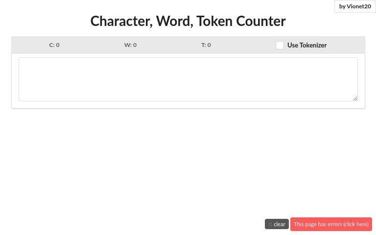 Character, Word, Token Counter ― Perchance Generator