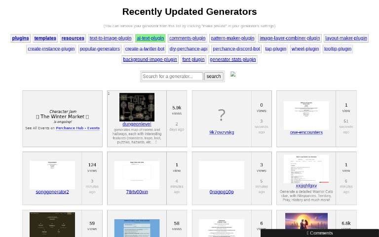 Recently Updated Generators