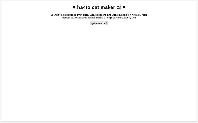 ♥ ha4to cat maker :3 ♥ ― Perchance Generator