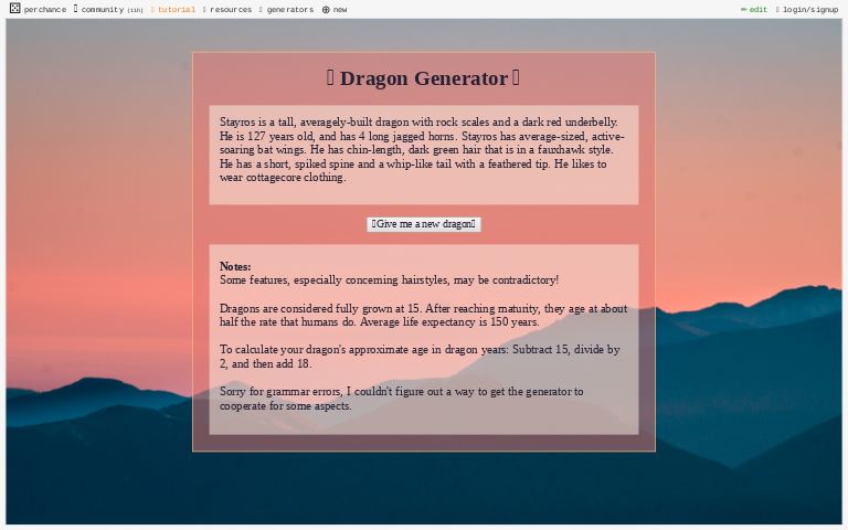 🐲 Dragon Generator 🐲 ― Perchance