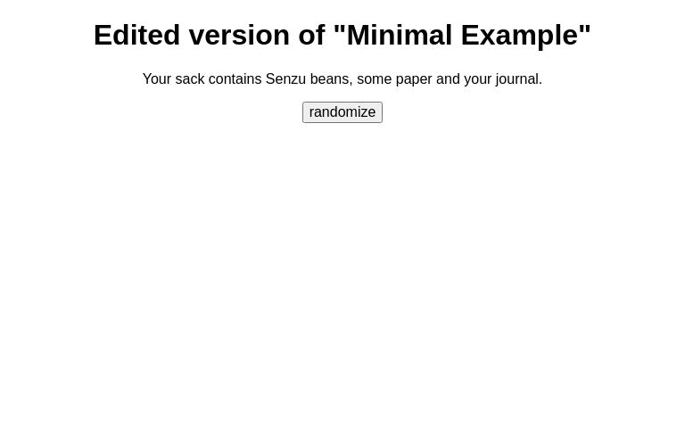 Edited version of "Minimal Example" ― Perchance Generator
