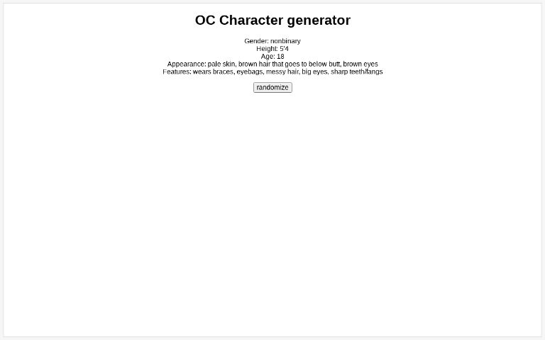 OC Character generator