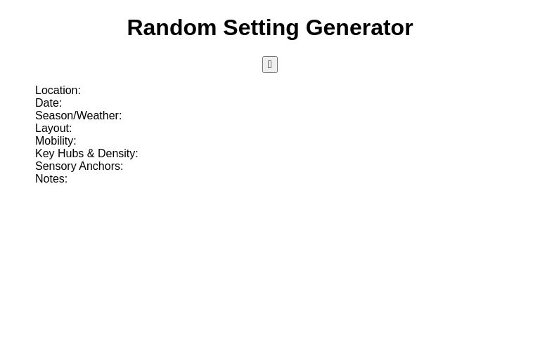 Random Setting Generator