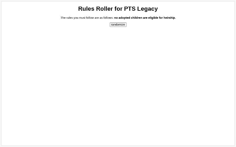 Rules Roller for PTS Legacy ― Perchance Generator