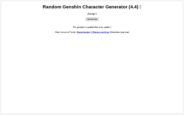Random Genshin Character Generator (4.4)