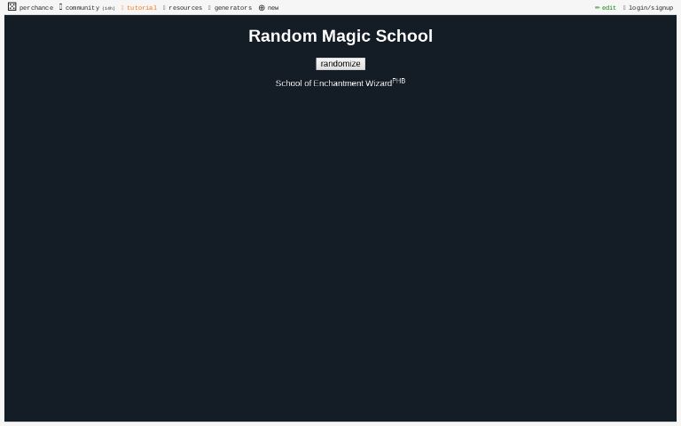 Random Magic School ― Perchance Generator