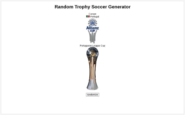 Random Trophy Soccer Generator