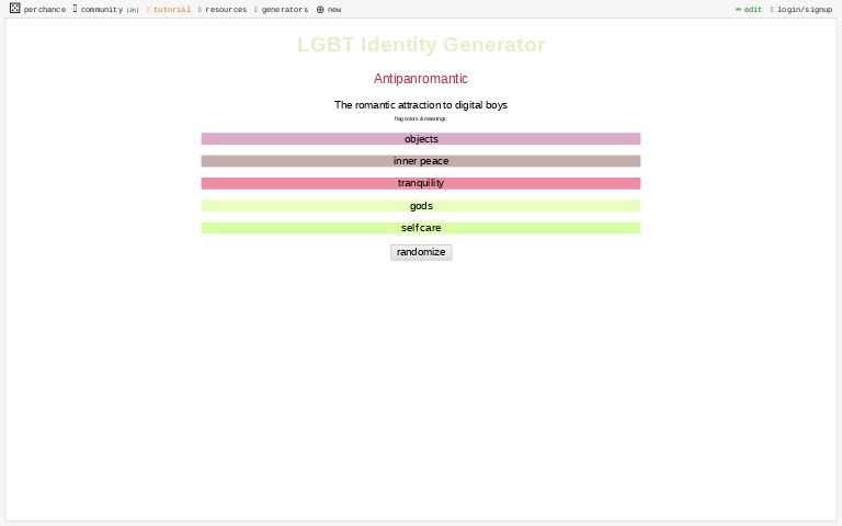 LGBT Identity Generator