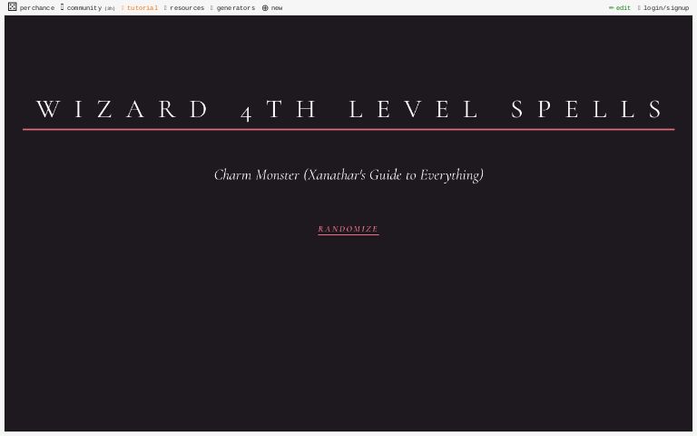 4th ― Perchance Generator