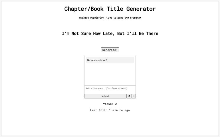 Chapter/Book Title Generator