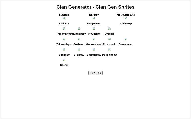 Clan Generator - Clan Gen Sprites