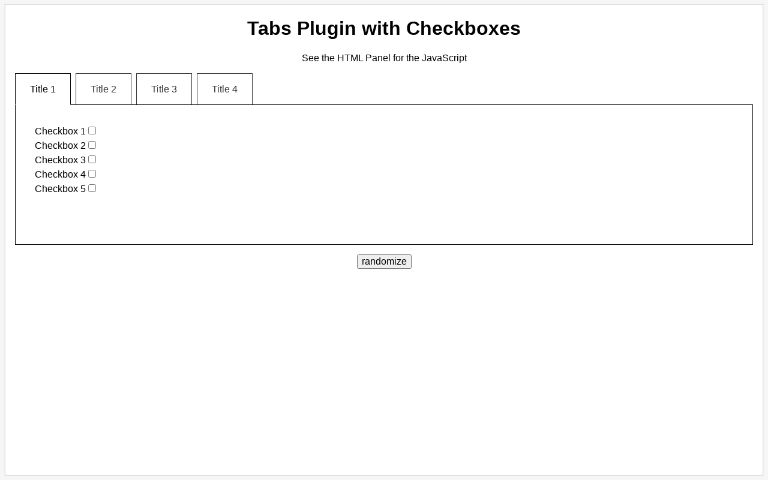Tabs Plugin with Checkboxes