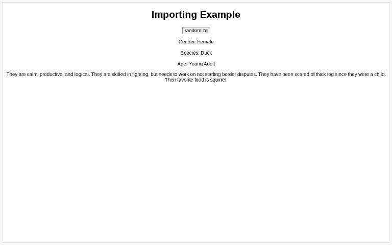 Importing Example ― Perchance Generator