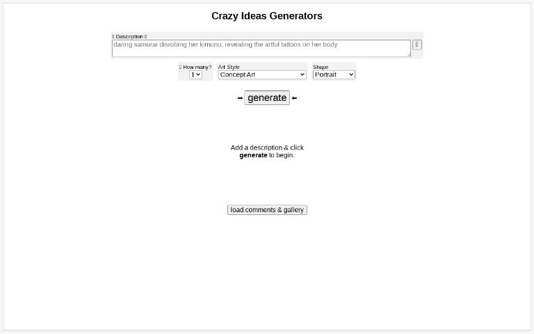 Crazy Ideas Generators