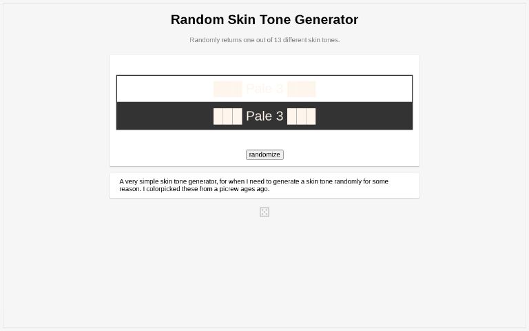 Random Skin Tone Generator