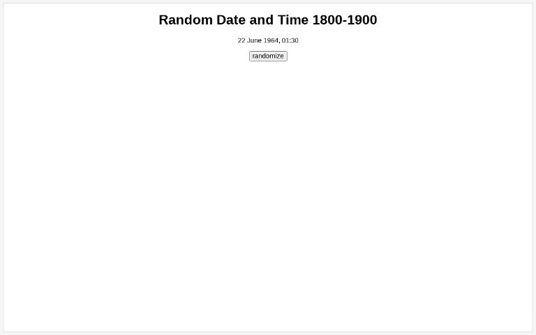 Random Date and Time 1800-1900 ― Perchance Generator