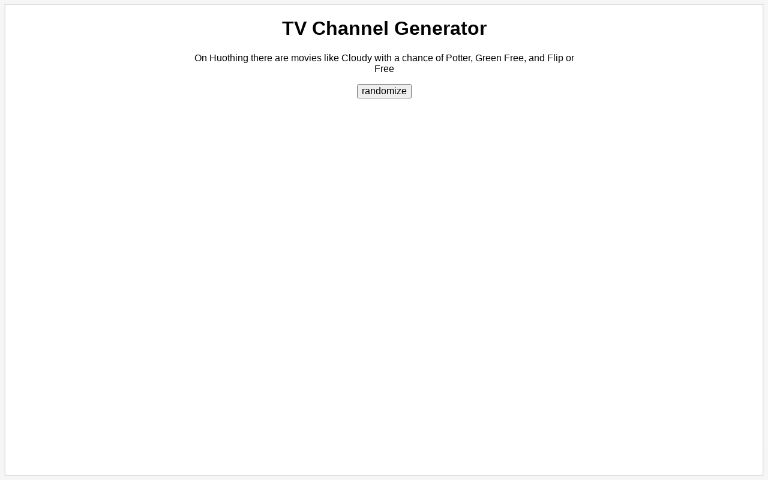TV Channel Generator