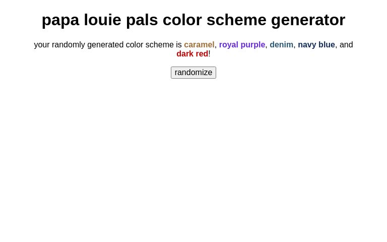 papa louie pals color scheme generator