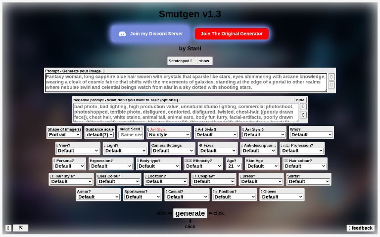 Smutgen v1.3 ― Perchance Generator
