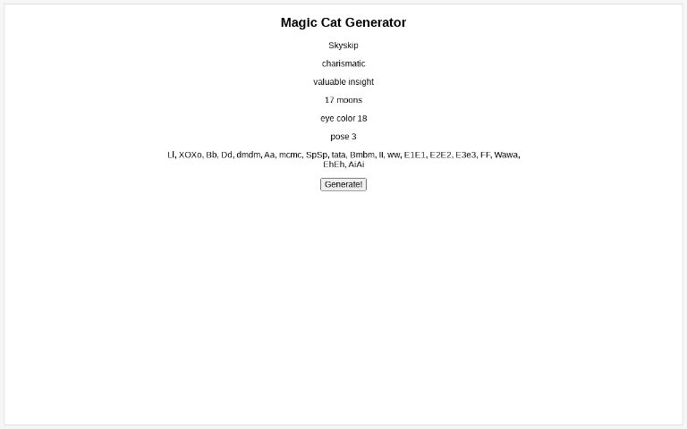 Magic Cat Generator