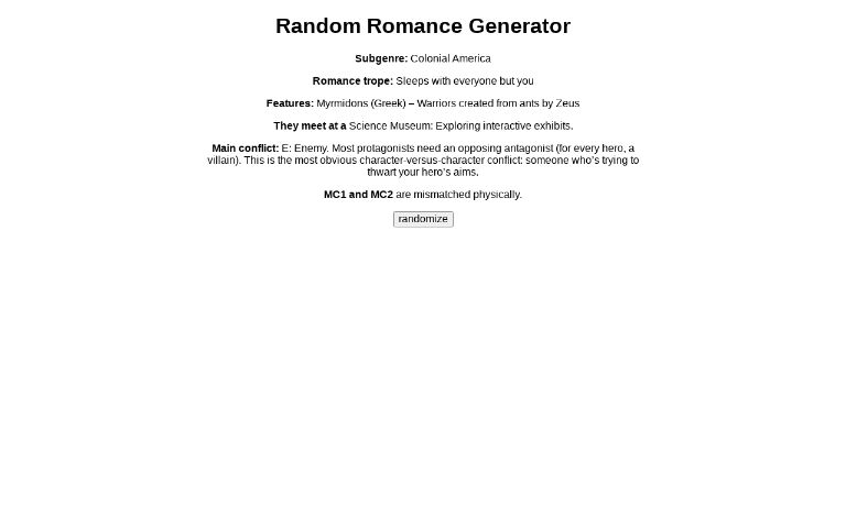 Random Romance Generator