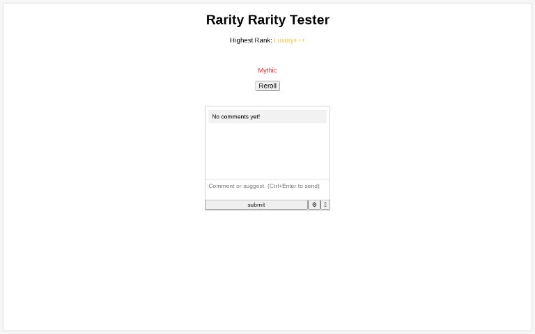 Rarity Rarity Tester ― Perchance Generator