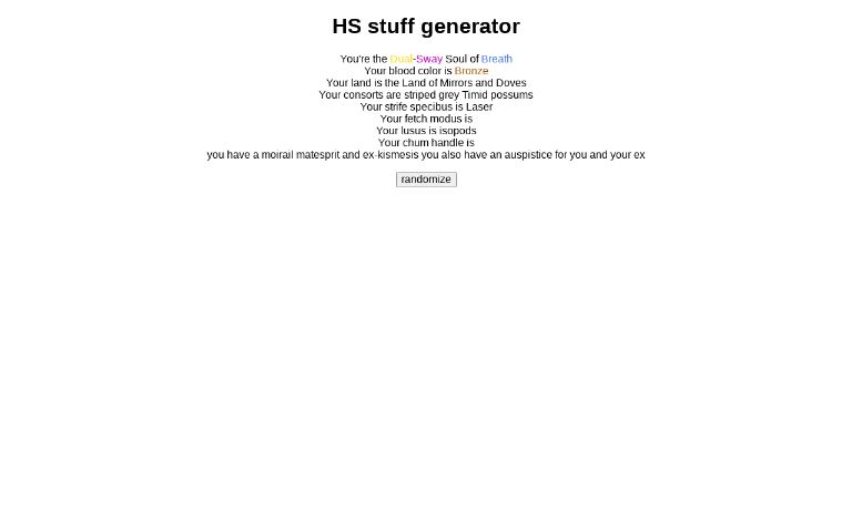HS stuff generator