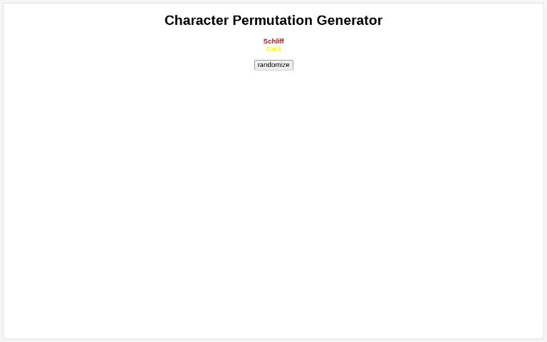 Character Permutation Generator