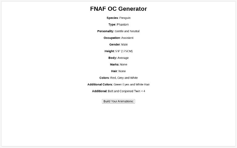 FNAF OC Generator