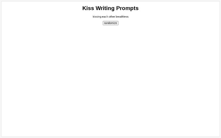 Kiss Writing Prompts ― Perchance Generator
