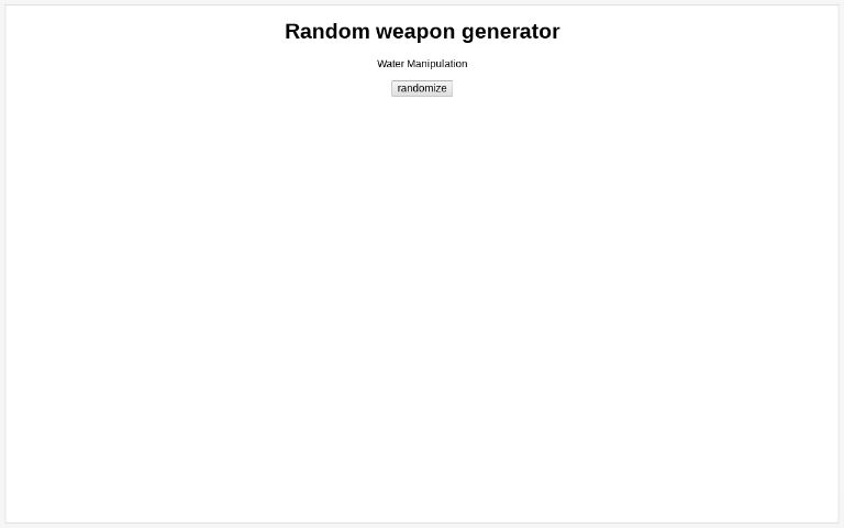 Random weapon generator