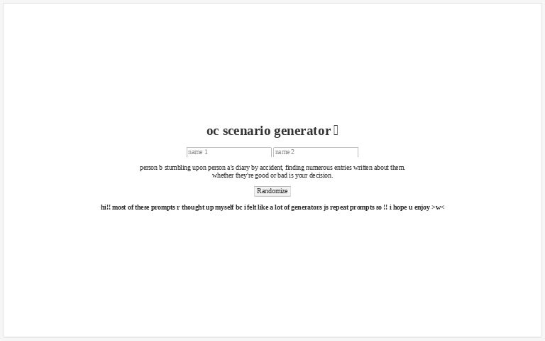 oc scenario generator