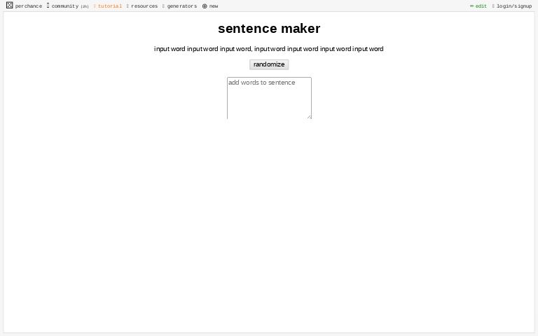sentence maker ― Perchance Generator