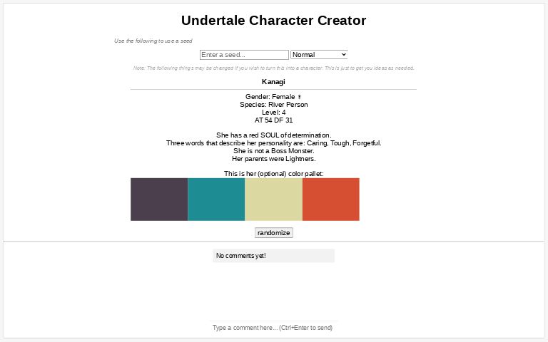 Undertale Character Creator ― Perchance Generator