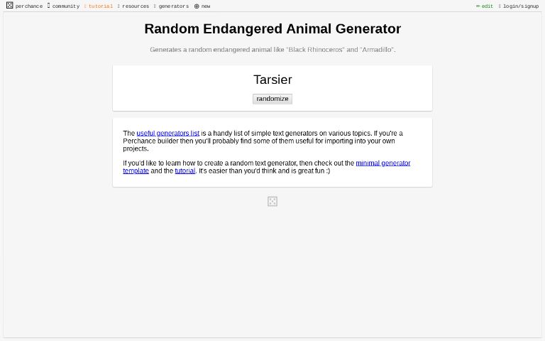 Random Endangered Animal Generator