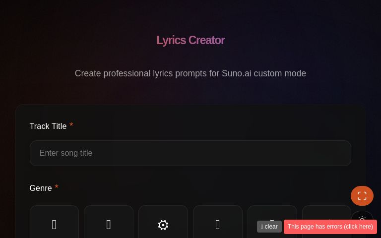 Suno.ai Lyrics Creator ― Perchance Generator