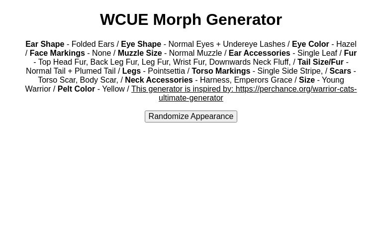 WCUE Morph Generator