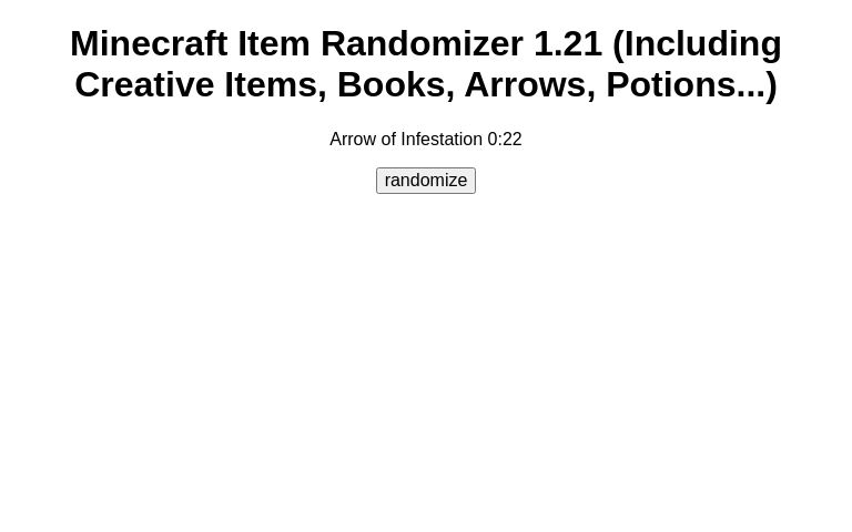 Minecraft Item Randomizer 1.21 (Including Creative Items, Books, Arrows ...