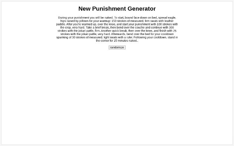 New Punishment Generator